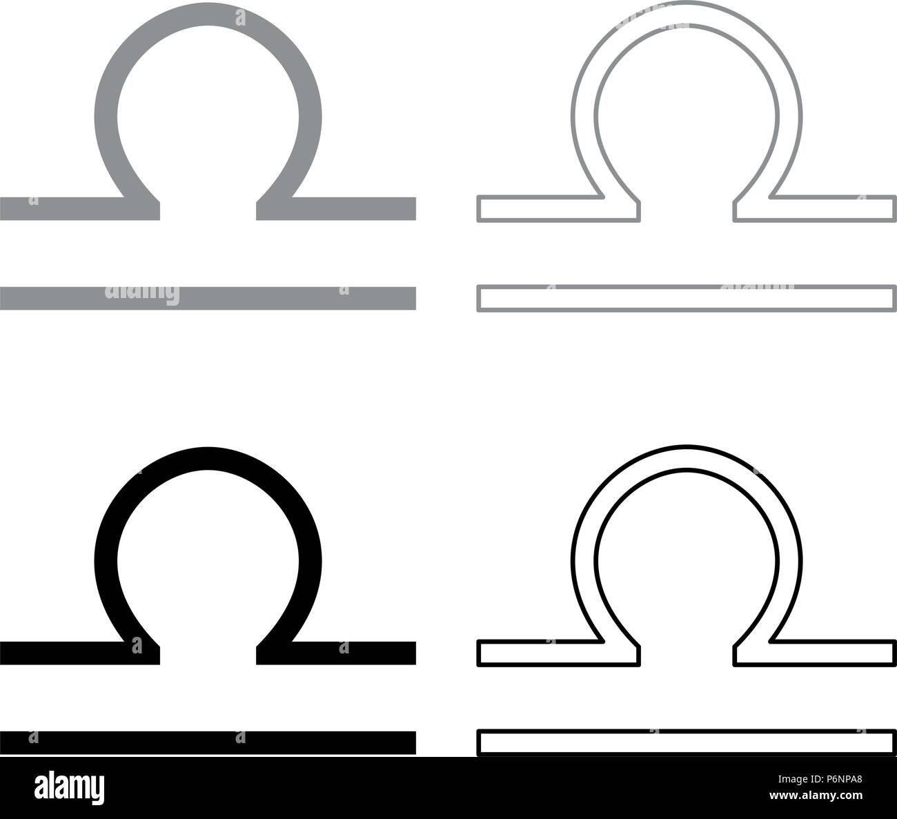 Libra symbol zodiac icon set grey black color I flat style simple image ...