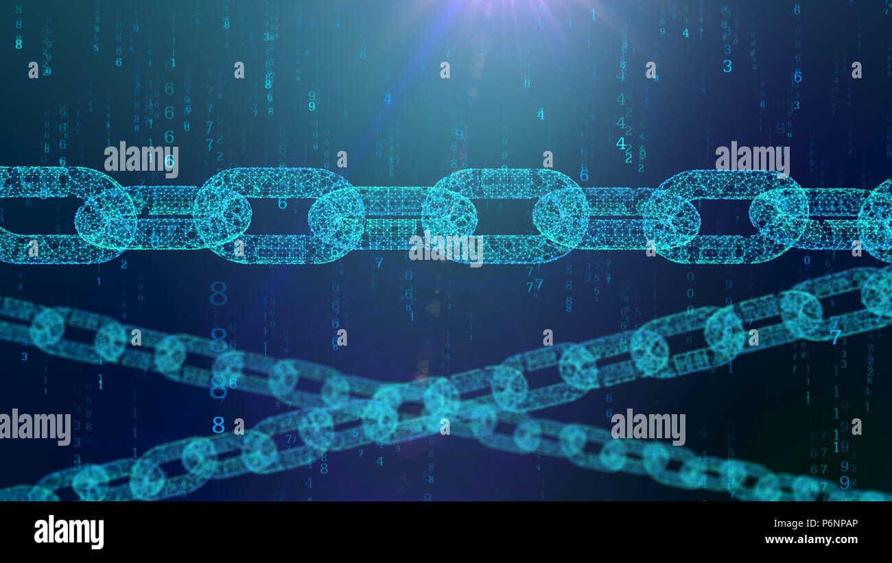 A holographic 3d illustration of a see-through chain protecting the ...