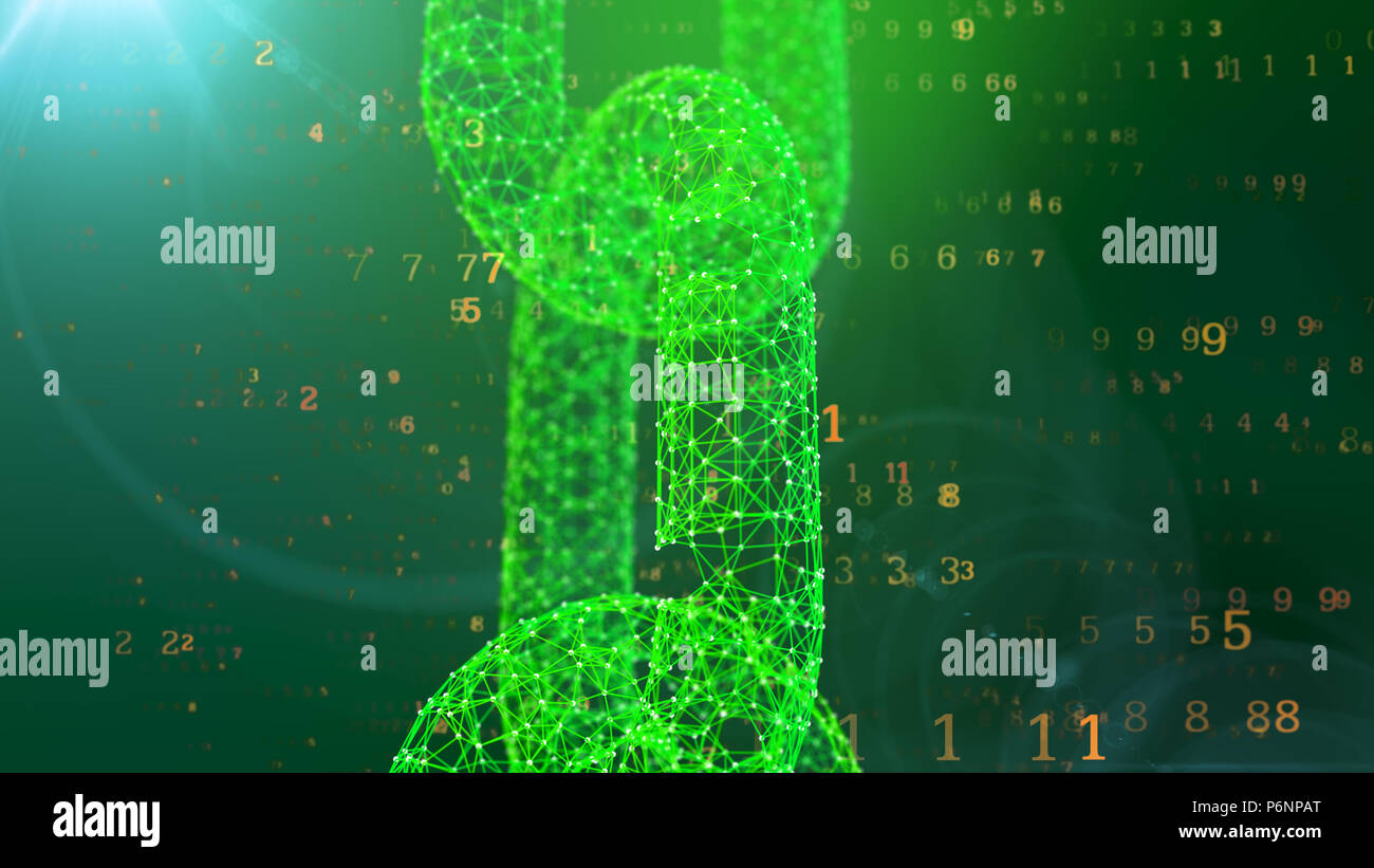 A graphic 3d illustration of a big see-through vertical chain ...