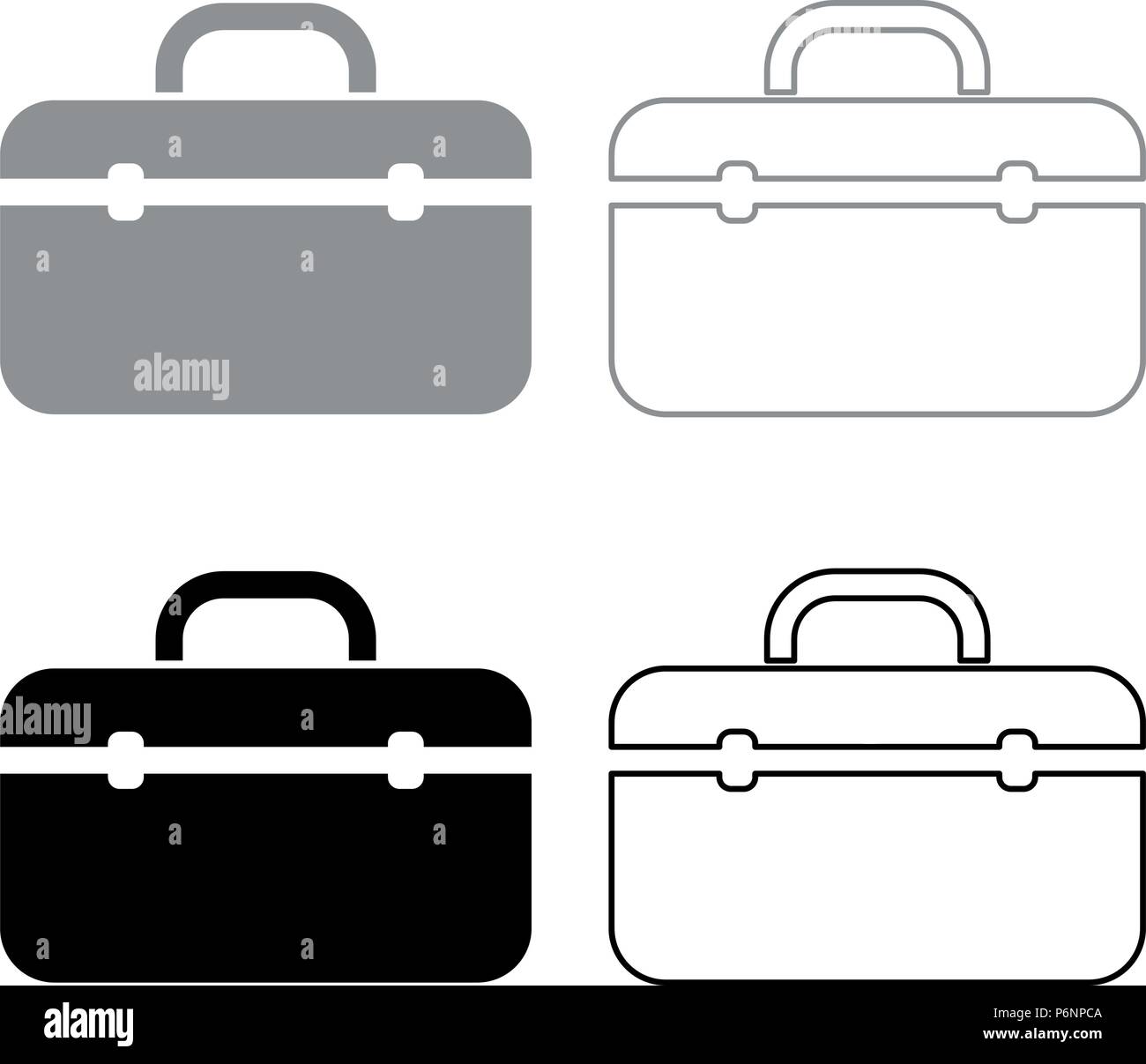 Tool box professional icon set grey black color I flat style simple ...