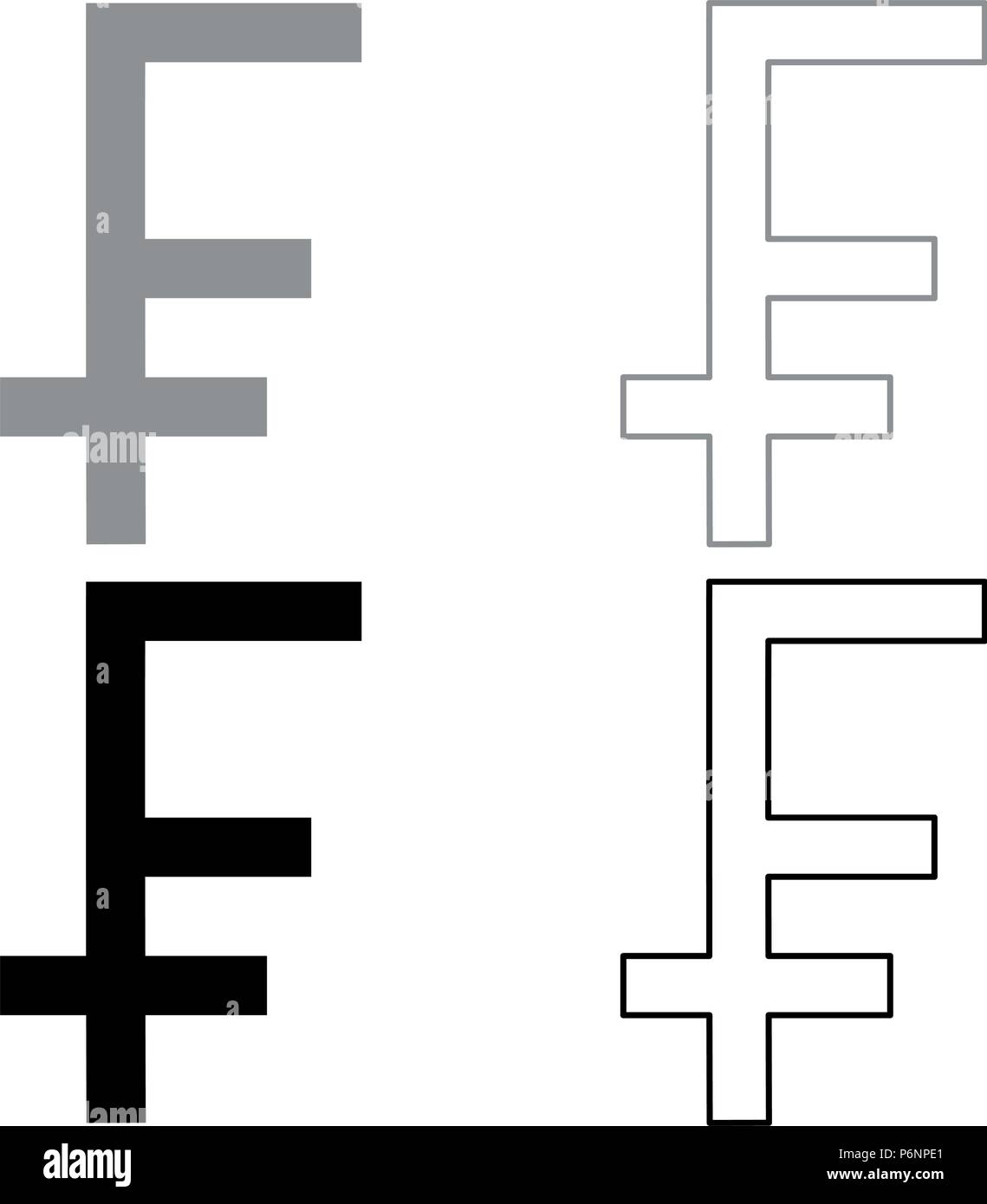 Franc symbol icon set grey black color I flat style simple image Stock ...