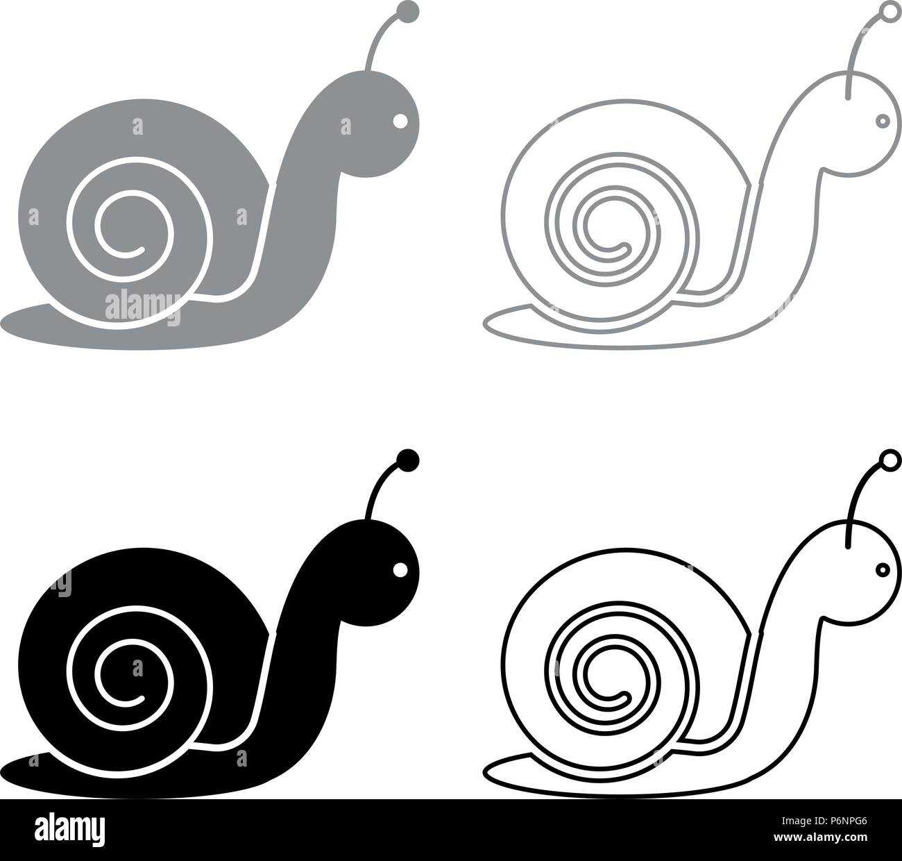 Snail icon set grey black color I flat style simple image Stock Vector ...