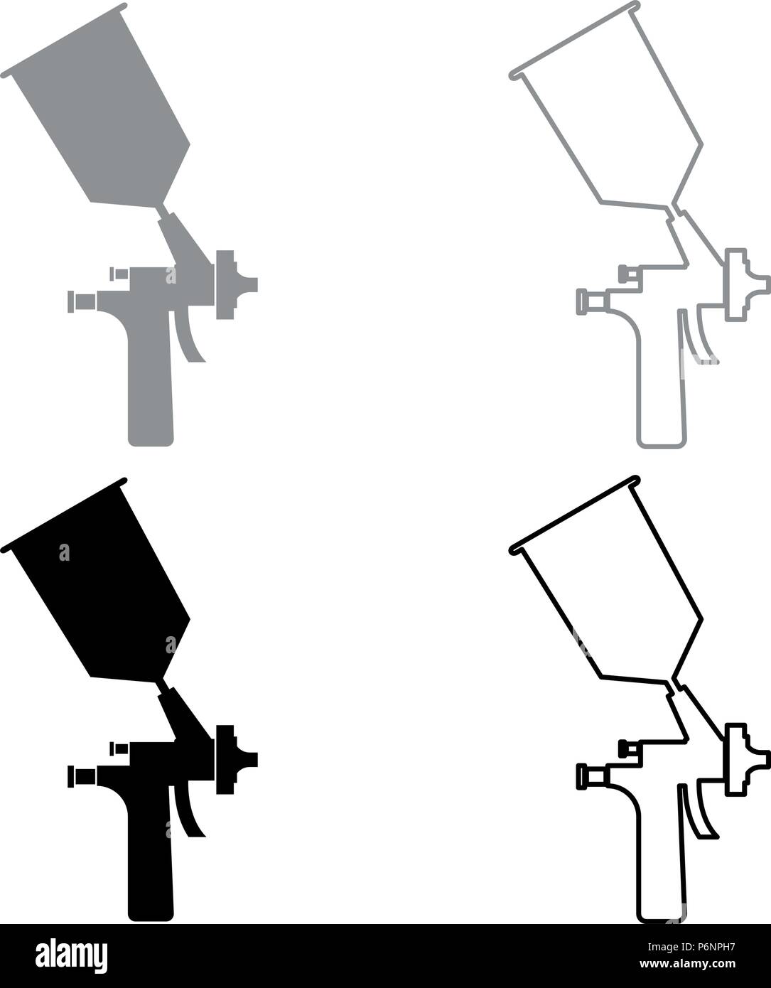 Sprayer paint icon set grey black color I flat style simple image Stock ...