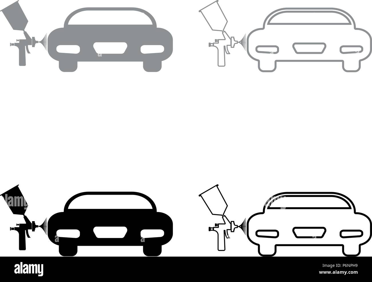 Painting machines icon set grey black color I flat style simple image ...