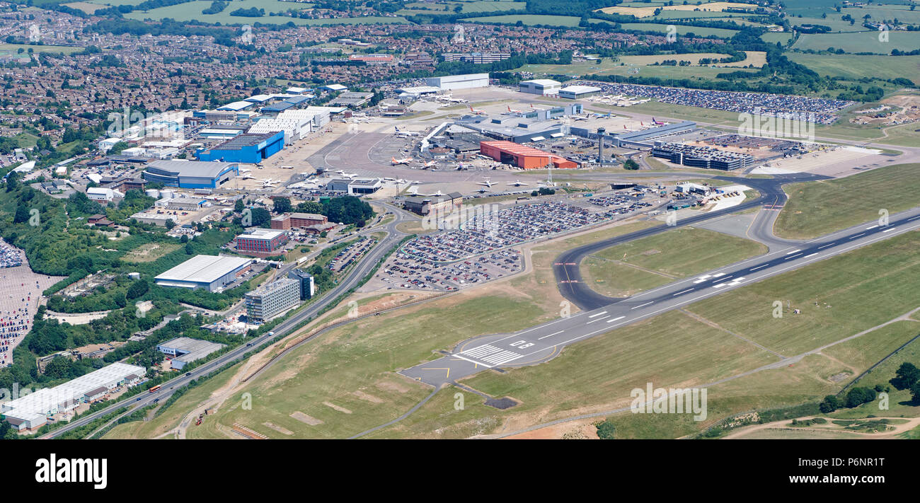 Luton airport from the air, South East England, UK Stock Photo - Alamy