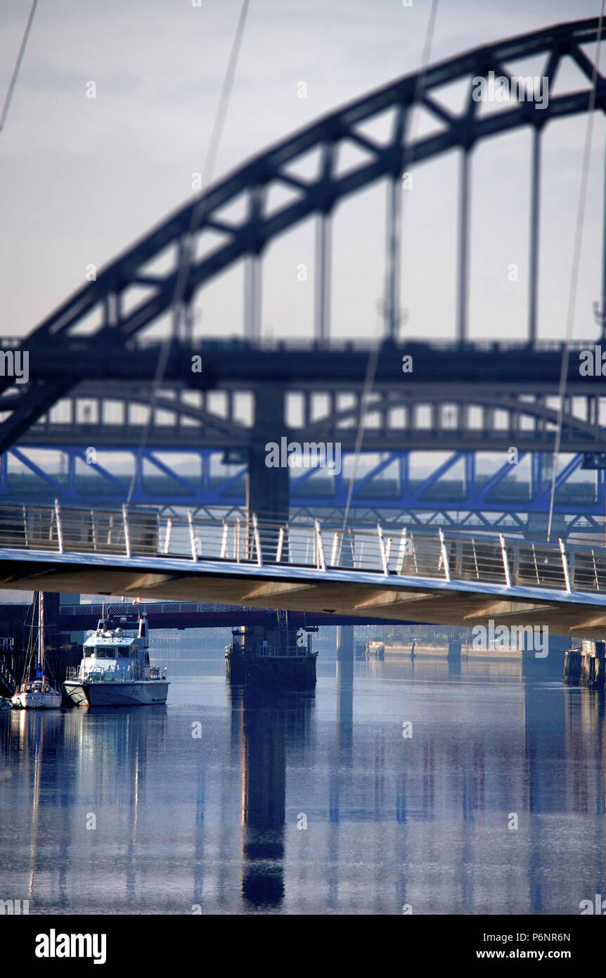 Newcastle Gateshead quayside and bridges Stock Photo - Alamy