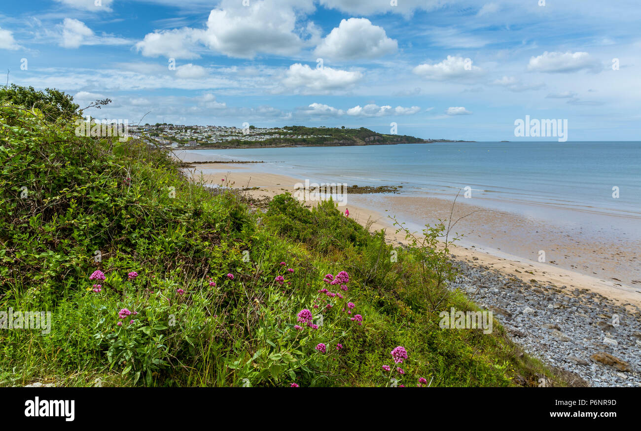 A view of Benllech bay on the Isle of Anglesey from the coastal path ...