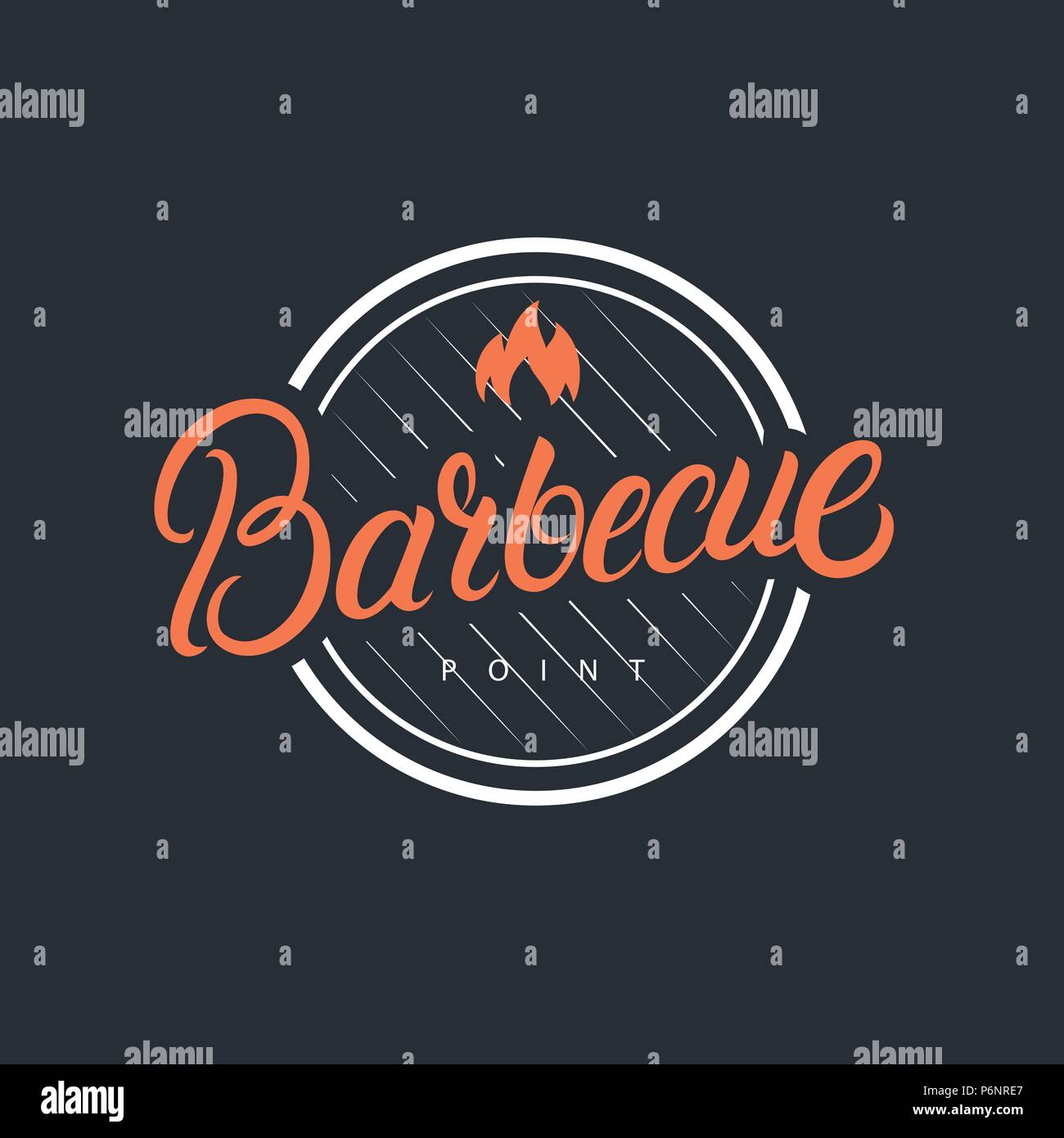 Barbecue hand written lettering logo, label, badge, sign, emblem ...
