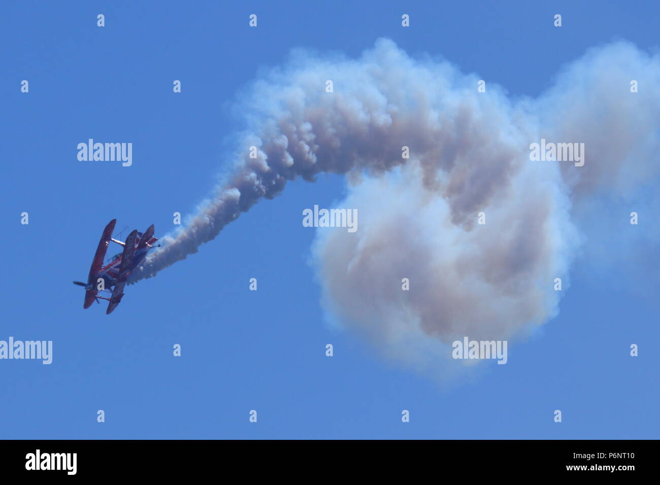 Rich Goodwin's Bi-plane performing acrobatic displays at Scarborough ...
