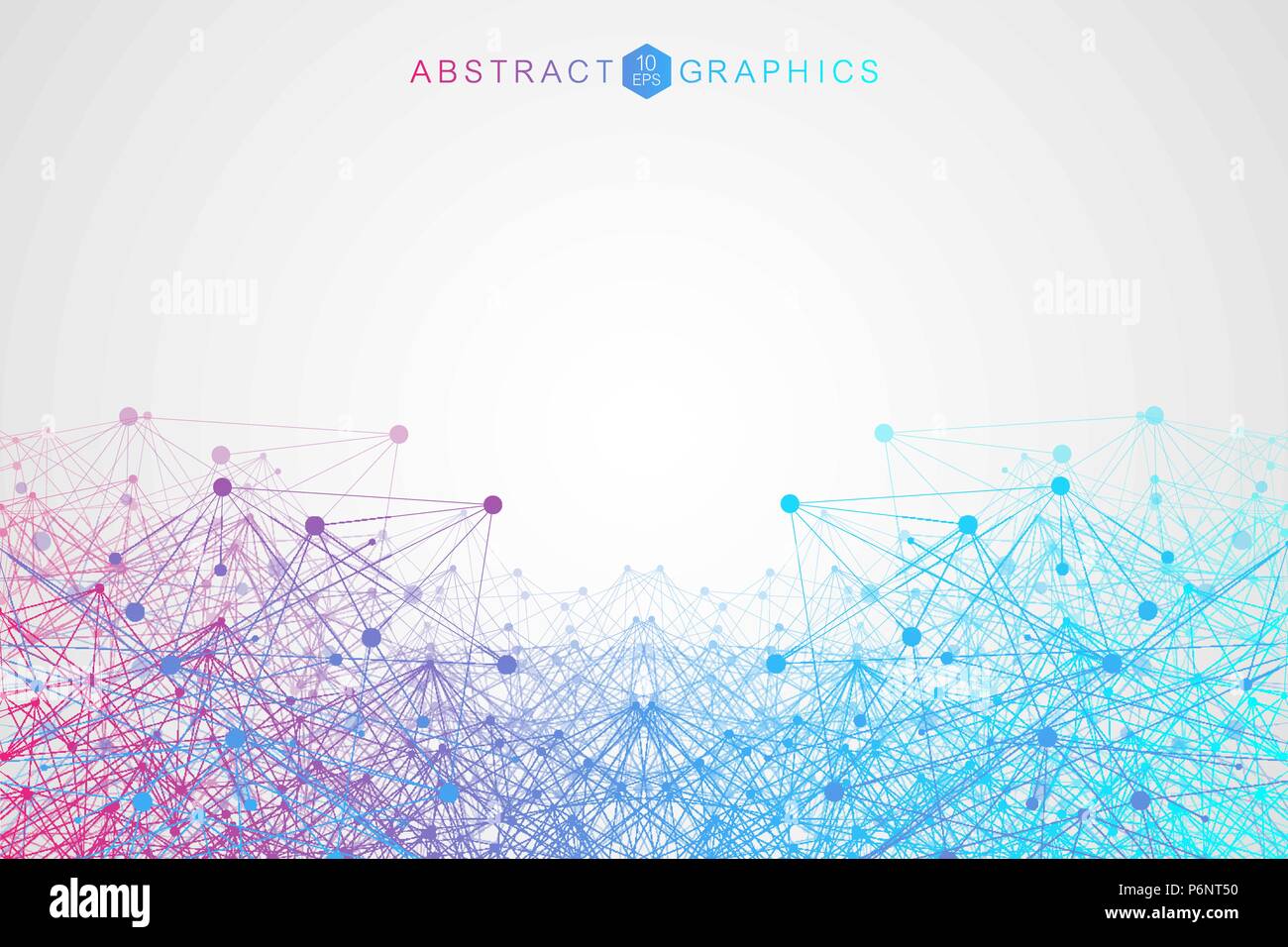 Science network pattern, connecting lines and dots. Global network connection vector Stock ...