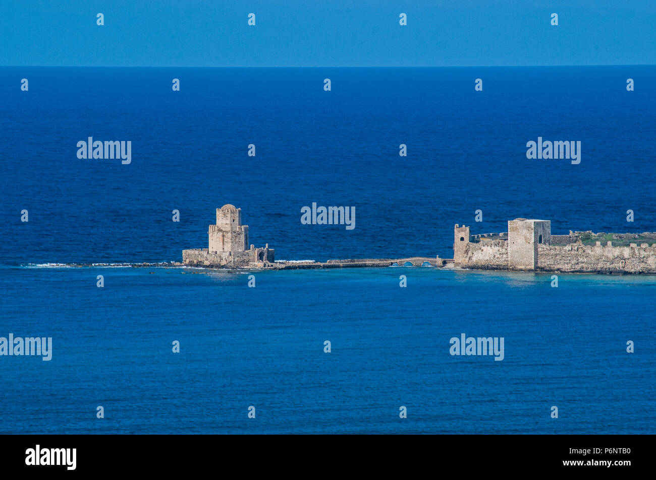 europe, greece, peloponnese, mesinia, methoni, town, castle Stock Photo ...