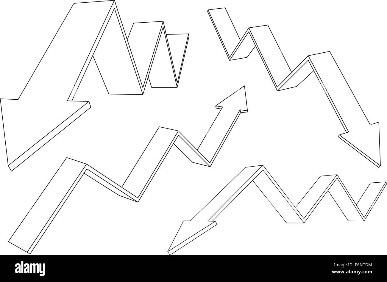 Financial up and down moving arrows. Rising and falling trends Stock ...