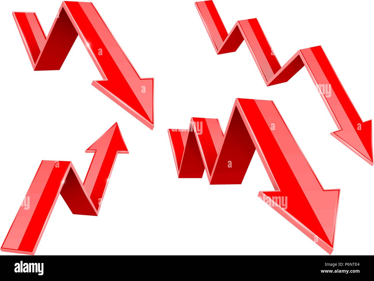 Red down arrows. Financial statistic 3d symbols Stock Vector Image ...