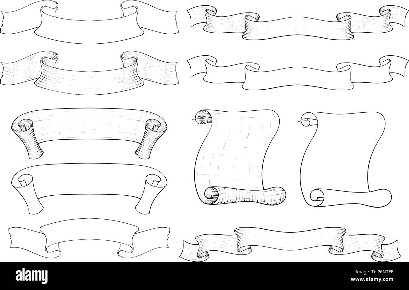 Scroll Ribbon Banner Drawing Download Ribbon, Fancy, Banner.