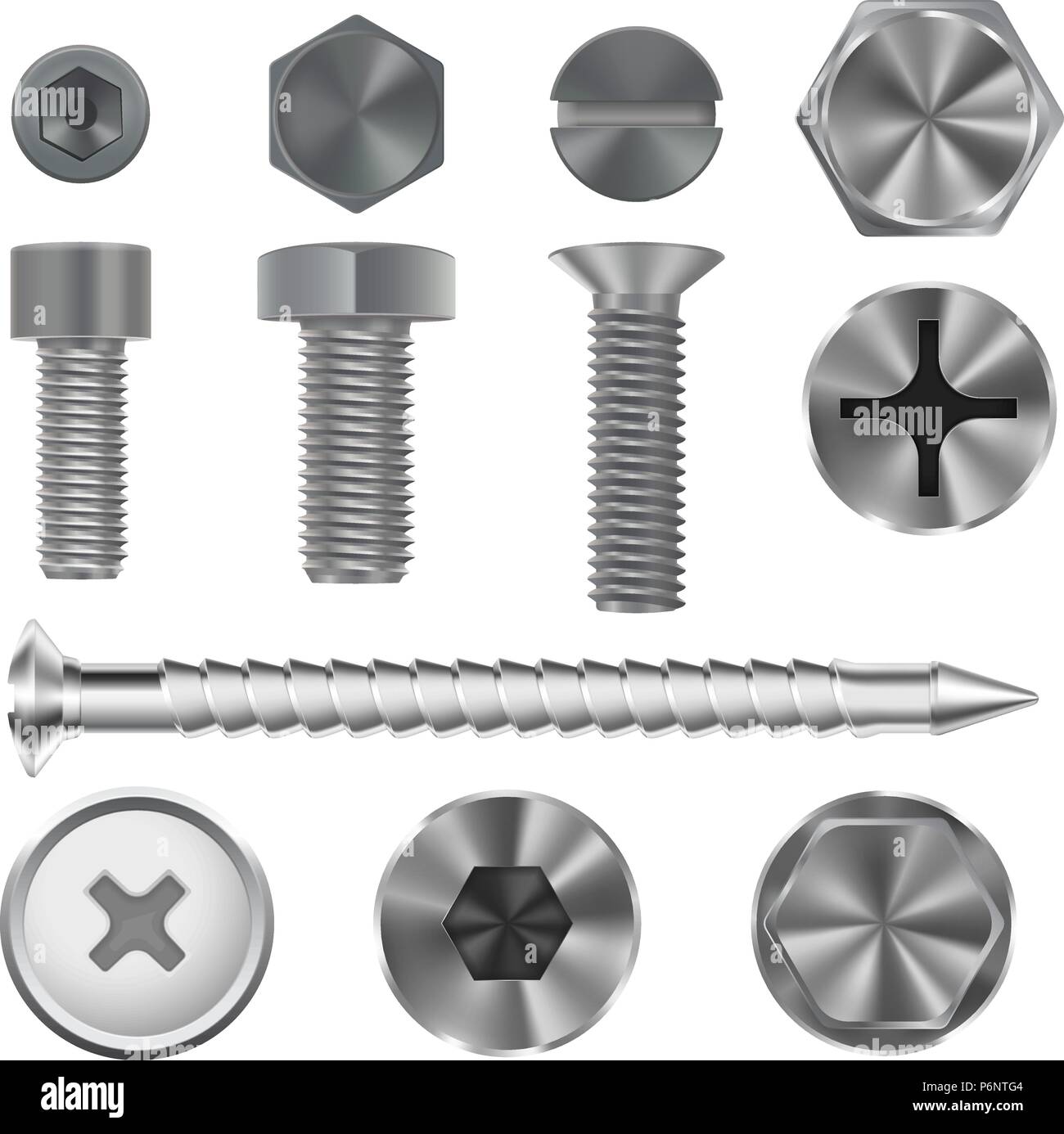 Screws head collection Stock Vector Images - Alamy