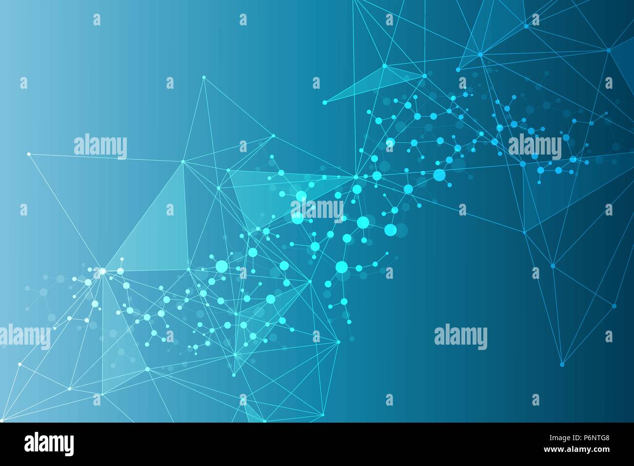 Structure Molecule And Communication Dna Atom Neurons Abstract Polygonal Structure With