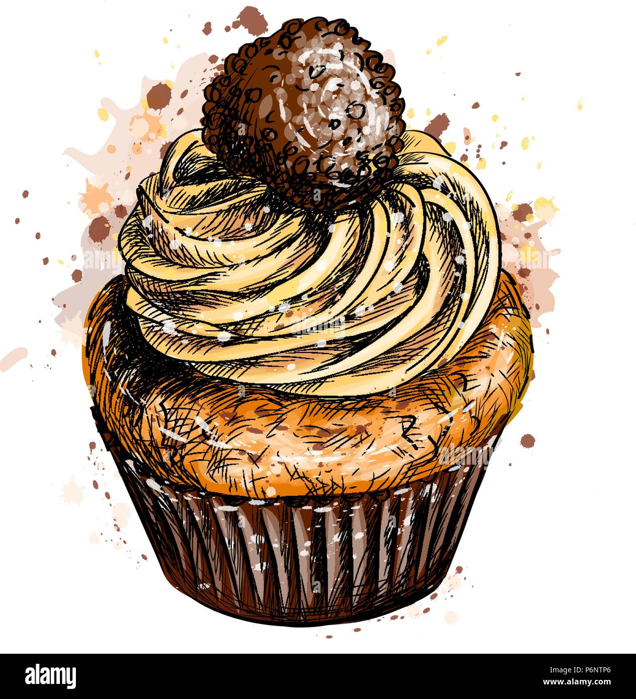 One homemade sweet cupcake Stock Vector Images - Alamy