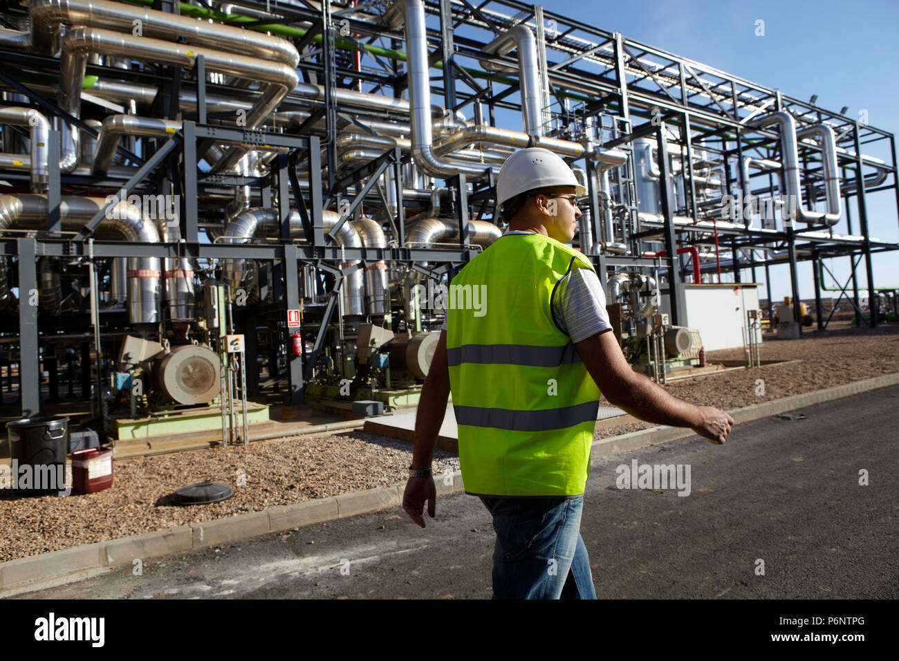 Concave mirror technology of the solar power plant "La Risca" near ...