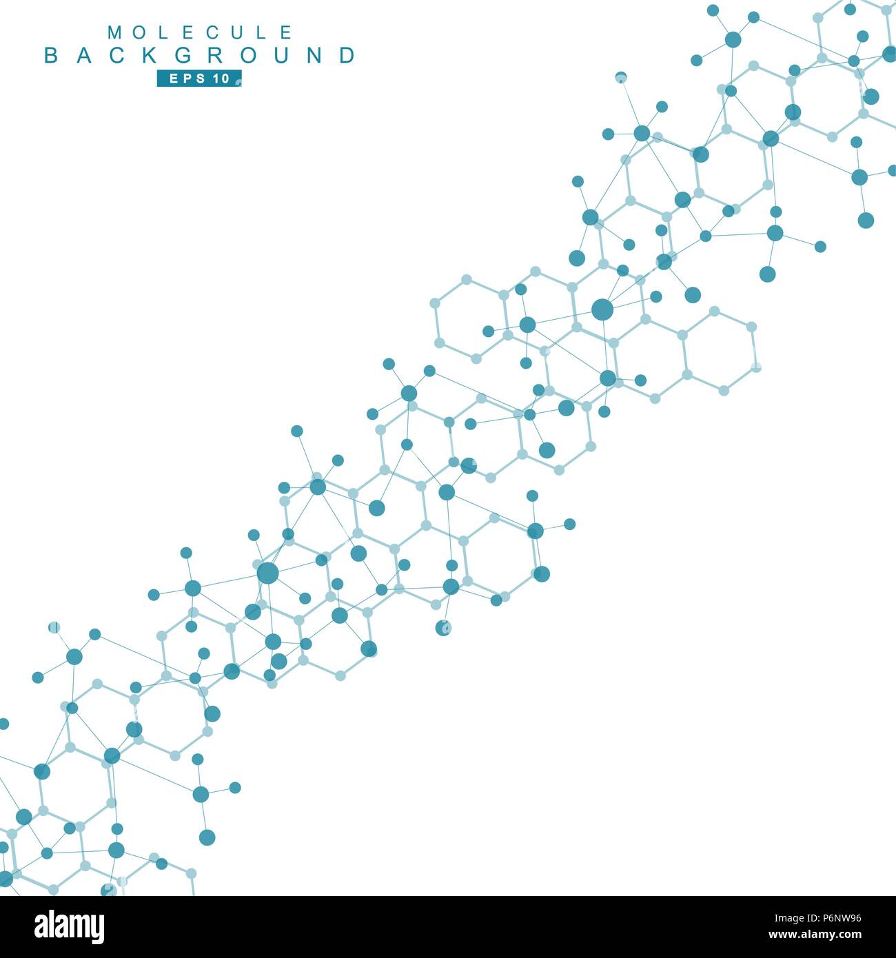 Structure Molecule And Communication Dna Atom Neurons Abstract Polygonal Structure With