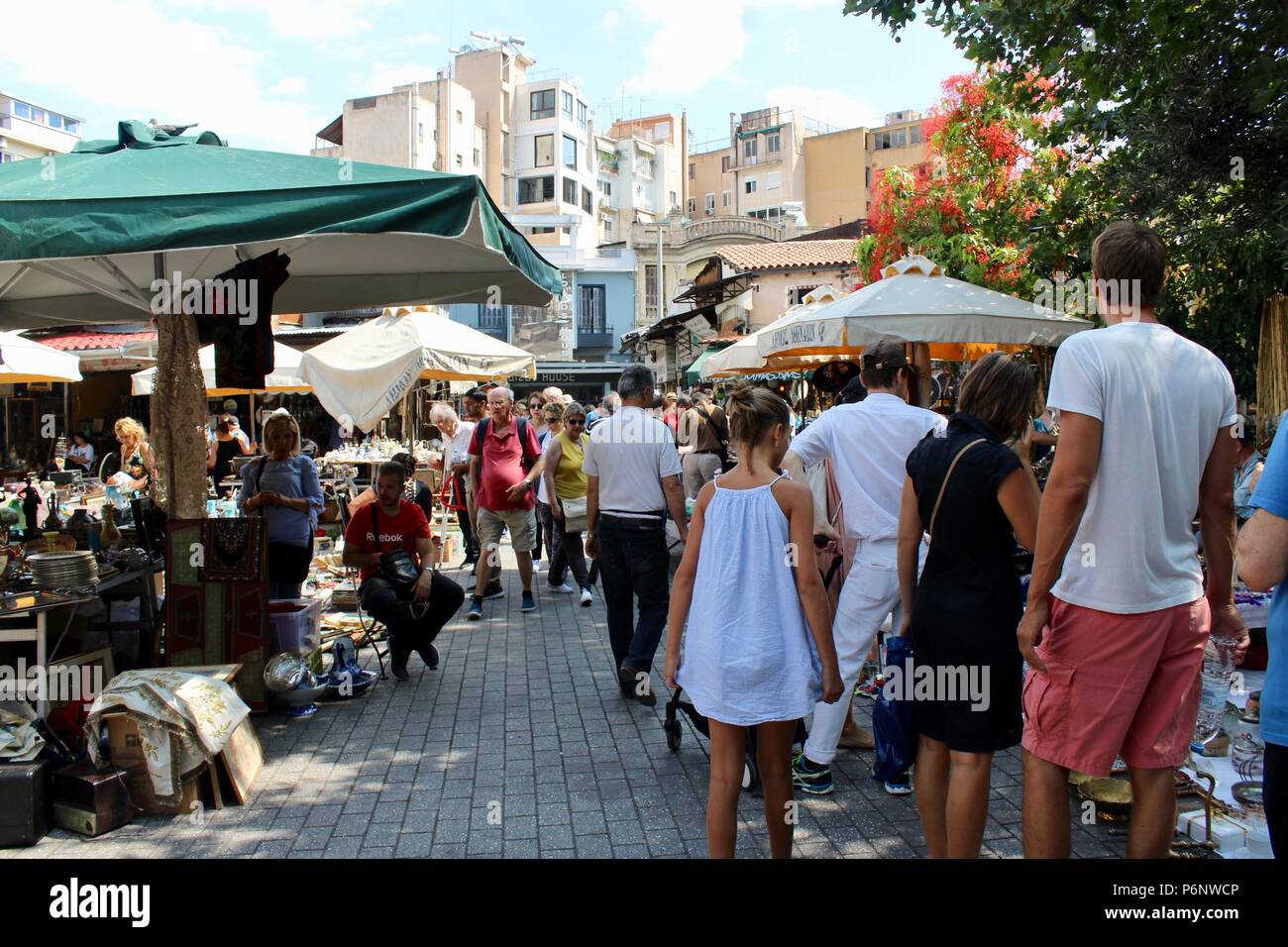 outdoor market stalls athens greece Stock Photo - Alamy