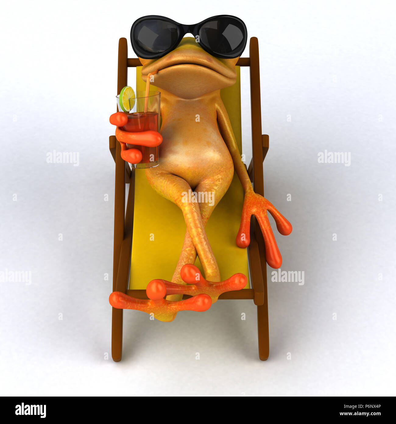 Fun frog - 3D Illustration Stock Photo - Alamy
