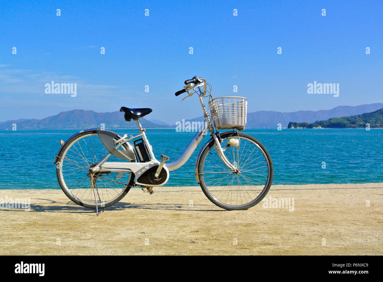 A bicycle in Okunoshima, Setonaikai National Park, Hiroshima, Japan ...