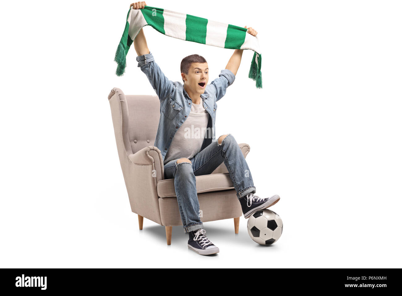 Seated sitting football soccer hi-res stock photography and images - Alamy