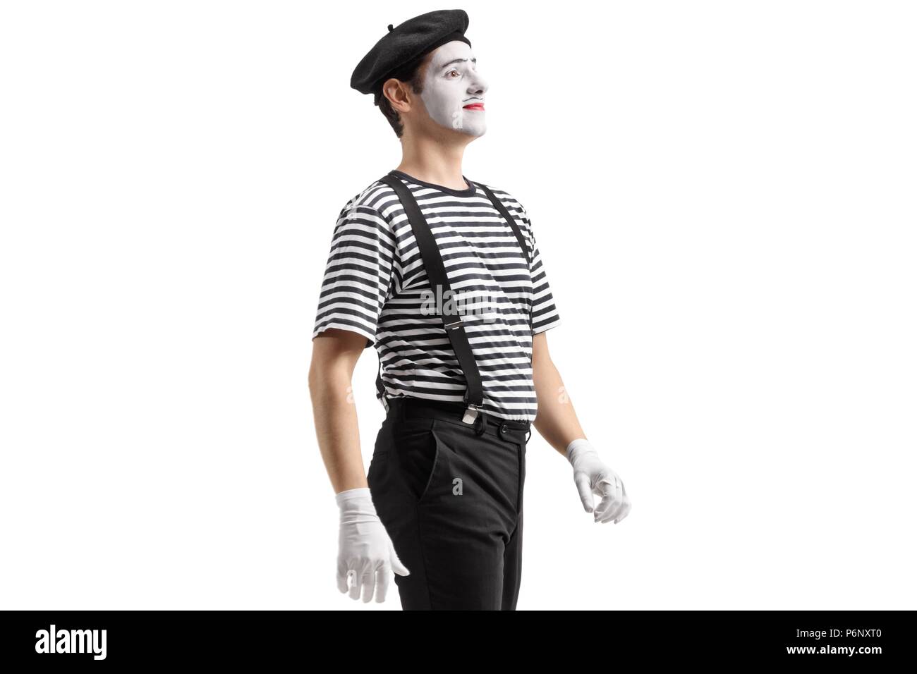 Mime artist isolated on white background Stock Photo - Alamy