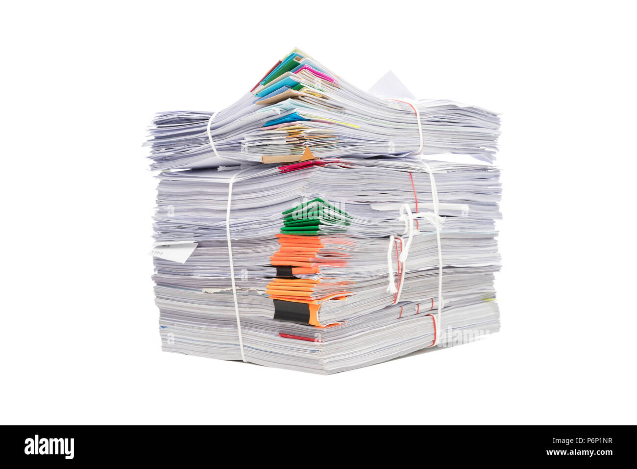Stack of business document papers isolated on white background Stock ...