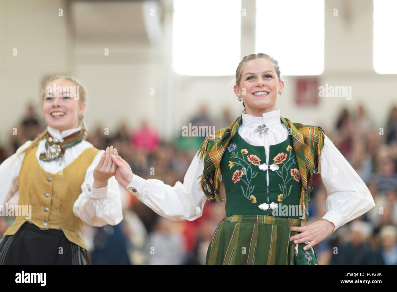 Stoughton, Wisconsin, USA - May 19, 2018 The Stoughton Norwegian ...