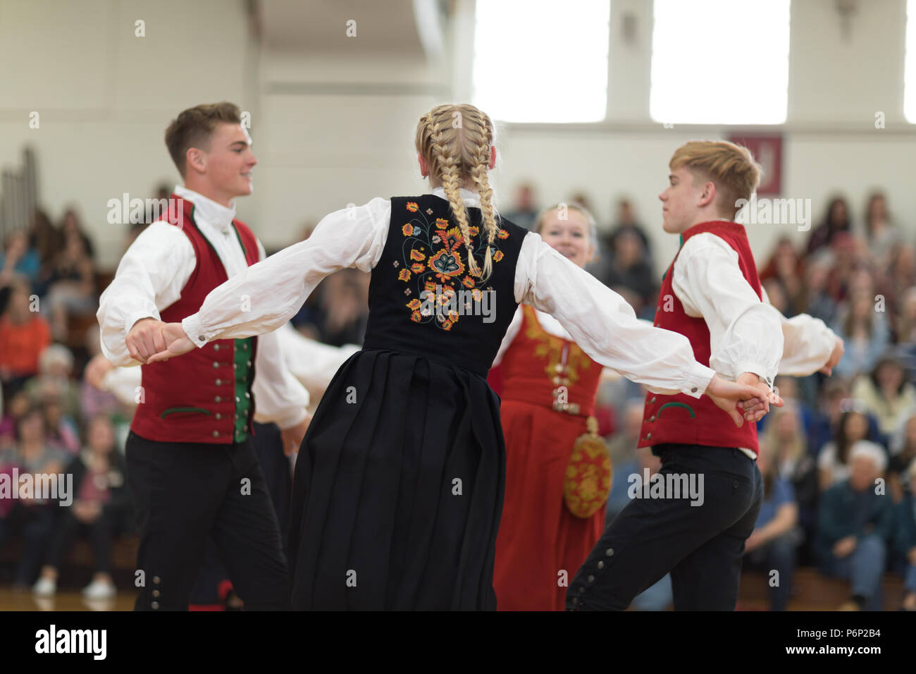 Stoughton, Wisconsin, USA - May 19, 2018 The Stoughton Norwegian ...