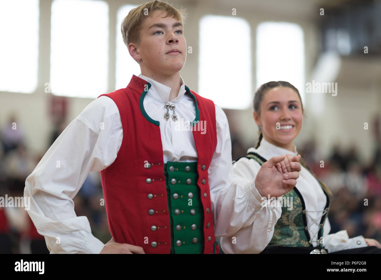 Stoughton, Wisconsin, USA - May 19, 2018 The Stoughton Norwegian ...