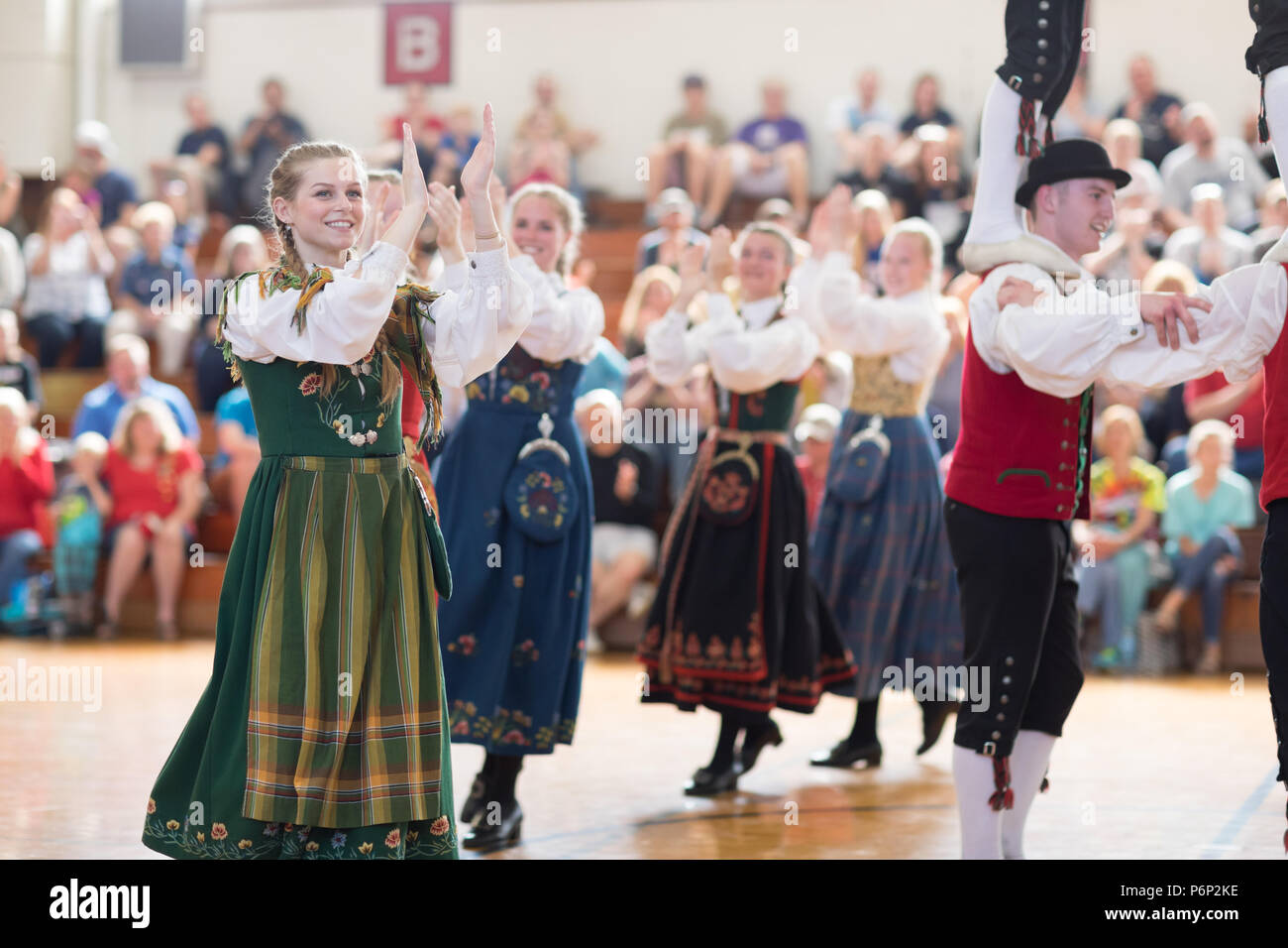Stoughton, Wisconsin, USA - May 19, 2018 The Stoughton Norwegian ...