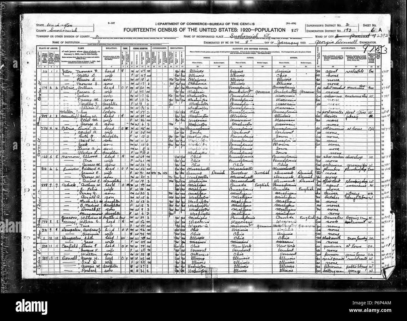 Us census form hi-res stock photography and images - Alamy