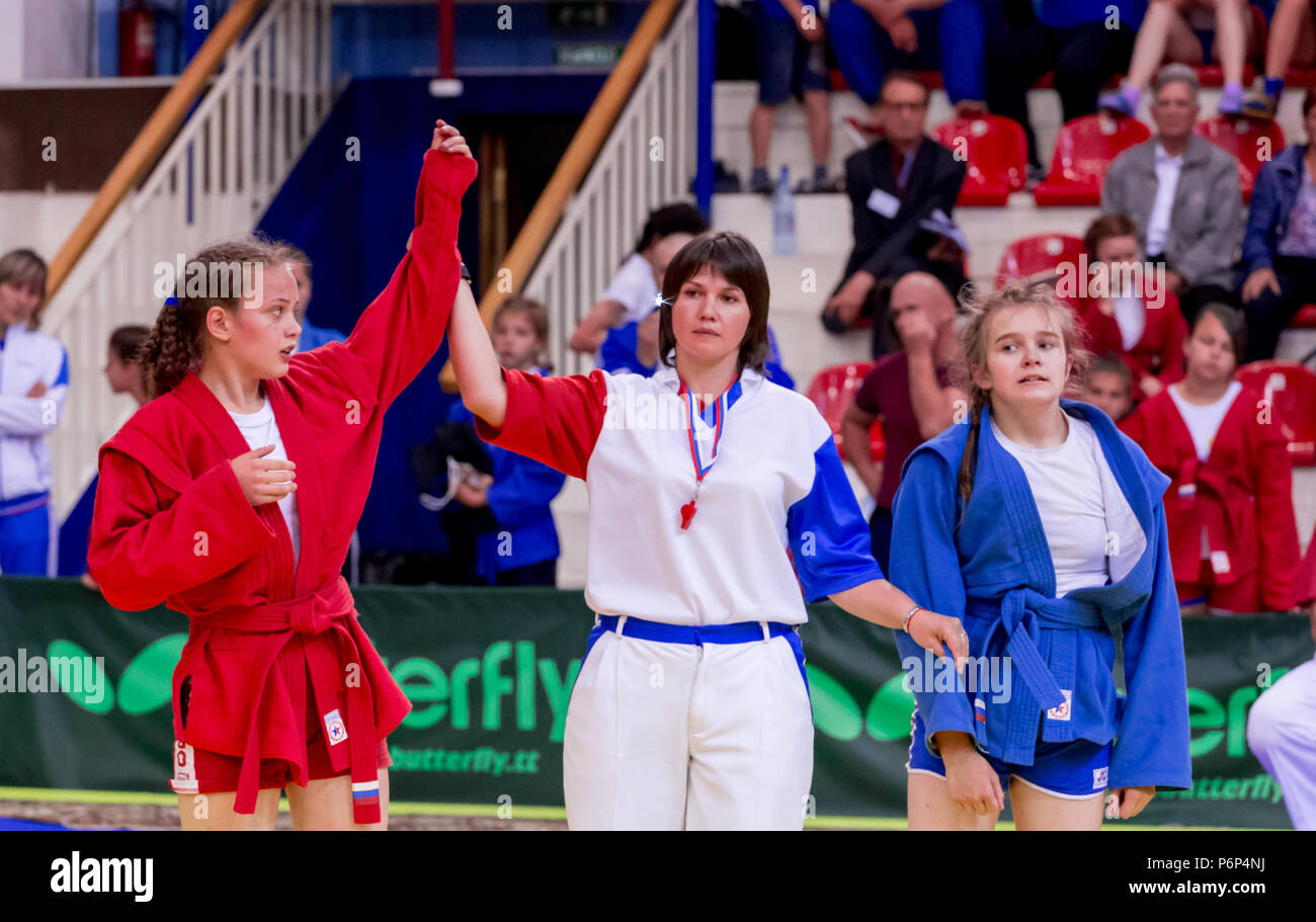 Russia, Vladivostok, 06/30/2018. Sambo competition among girls born in ...