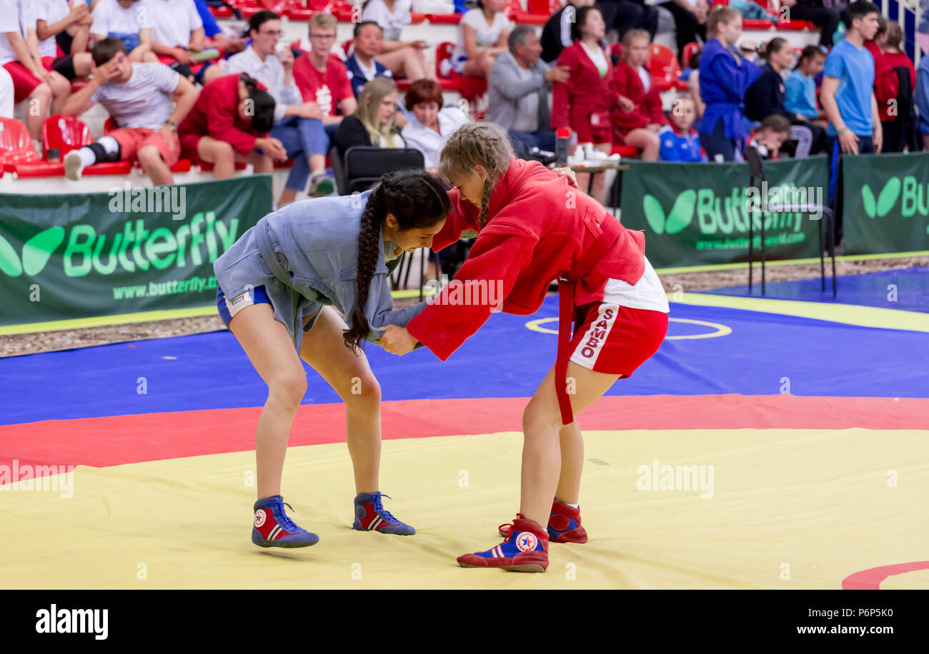 Russia, Vladivostok, 06/30/2018. Sambo competition among girls born in ...