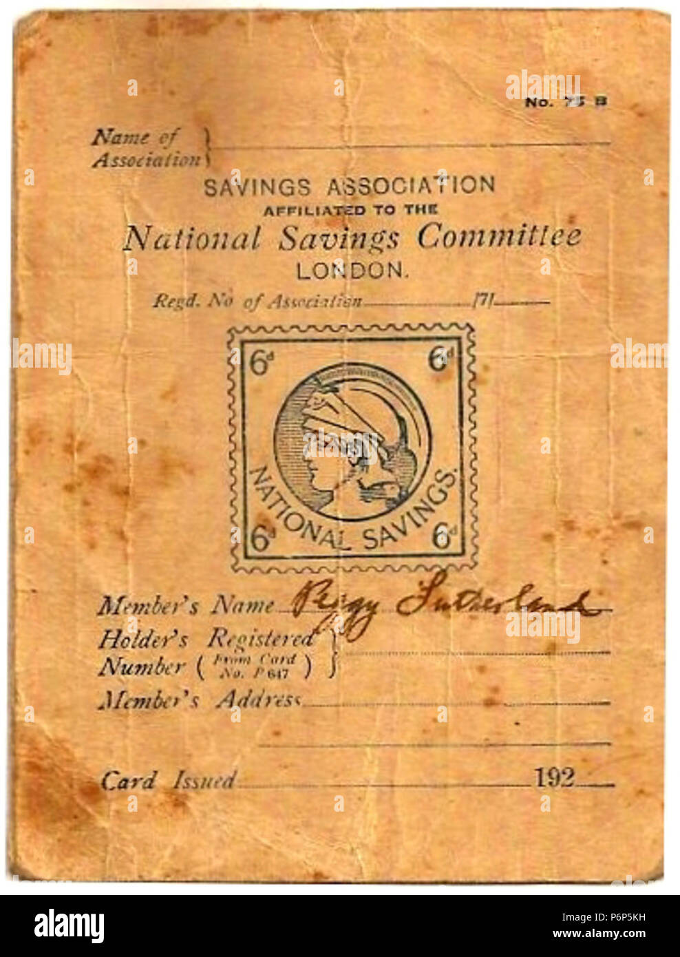 1920s National Savings stamp card Stock Photo - Alamy