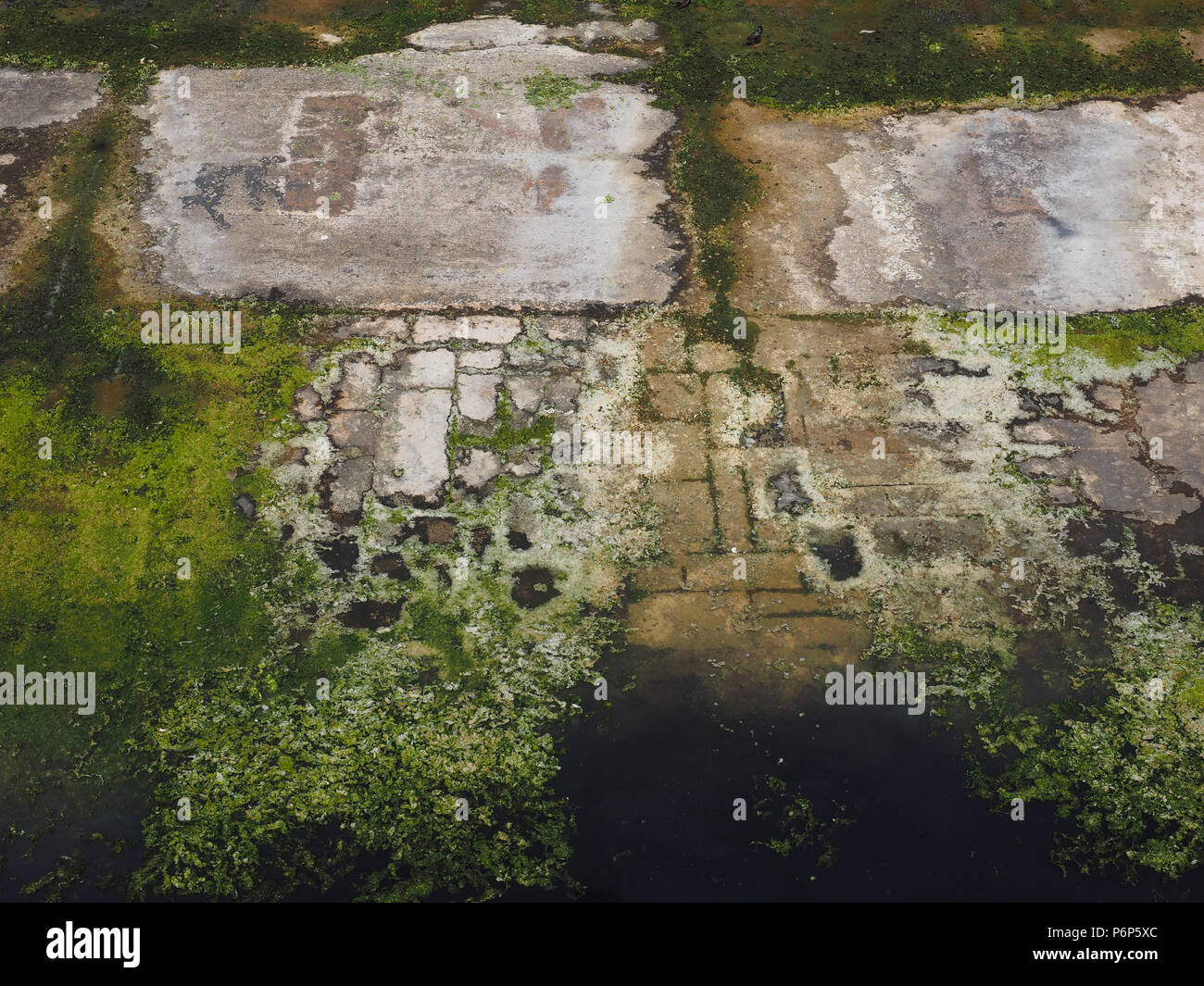 Ancient underwater ruins at the bottom of a now dry dock Stock Photo ...