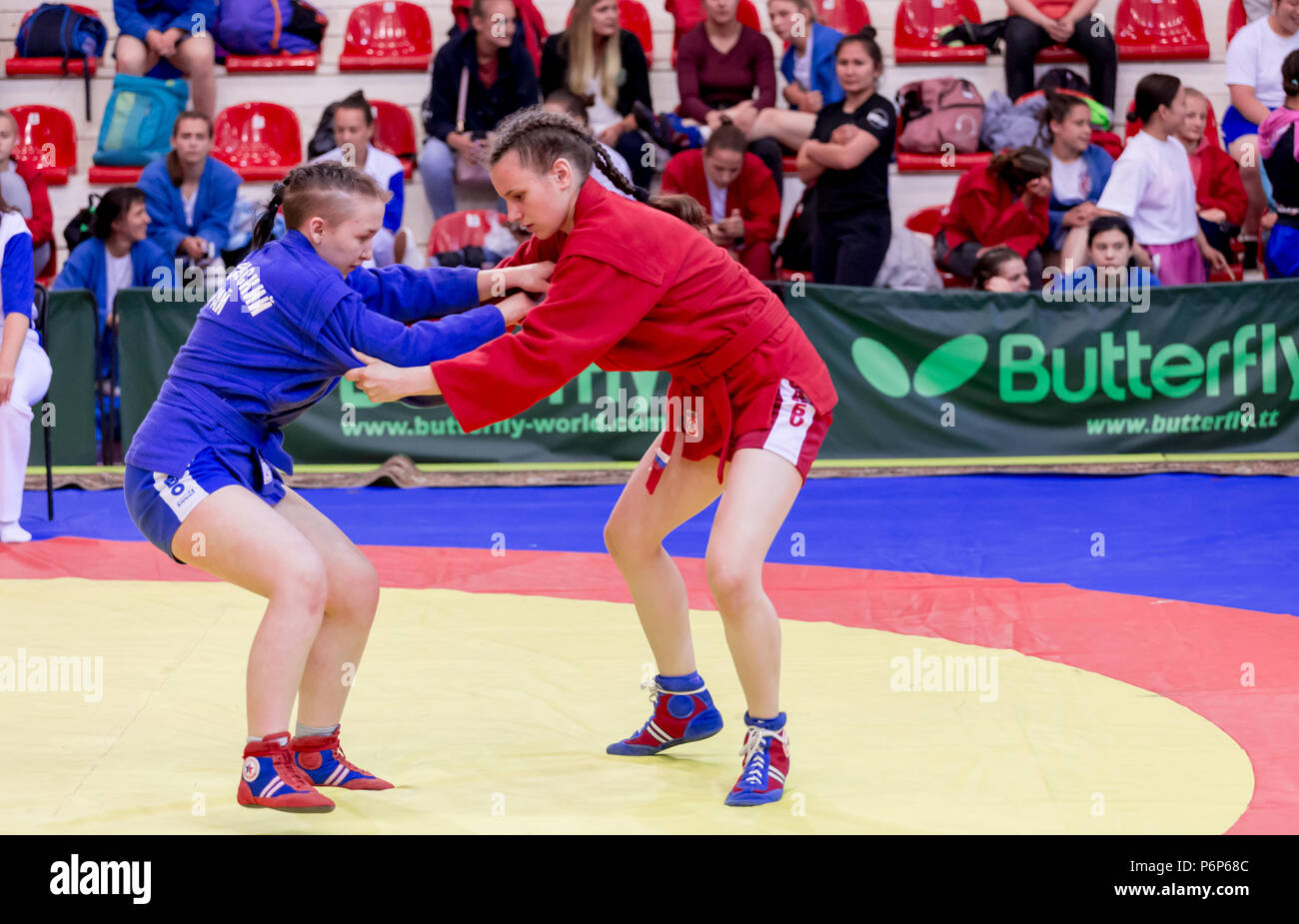 Russia, Vladivostok, 06/30/2018. Sambo competition among girls born in ...