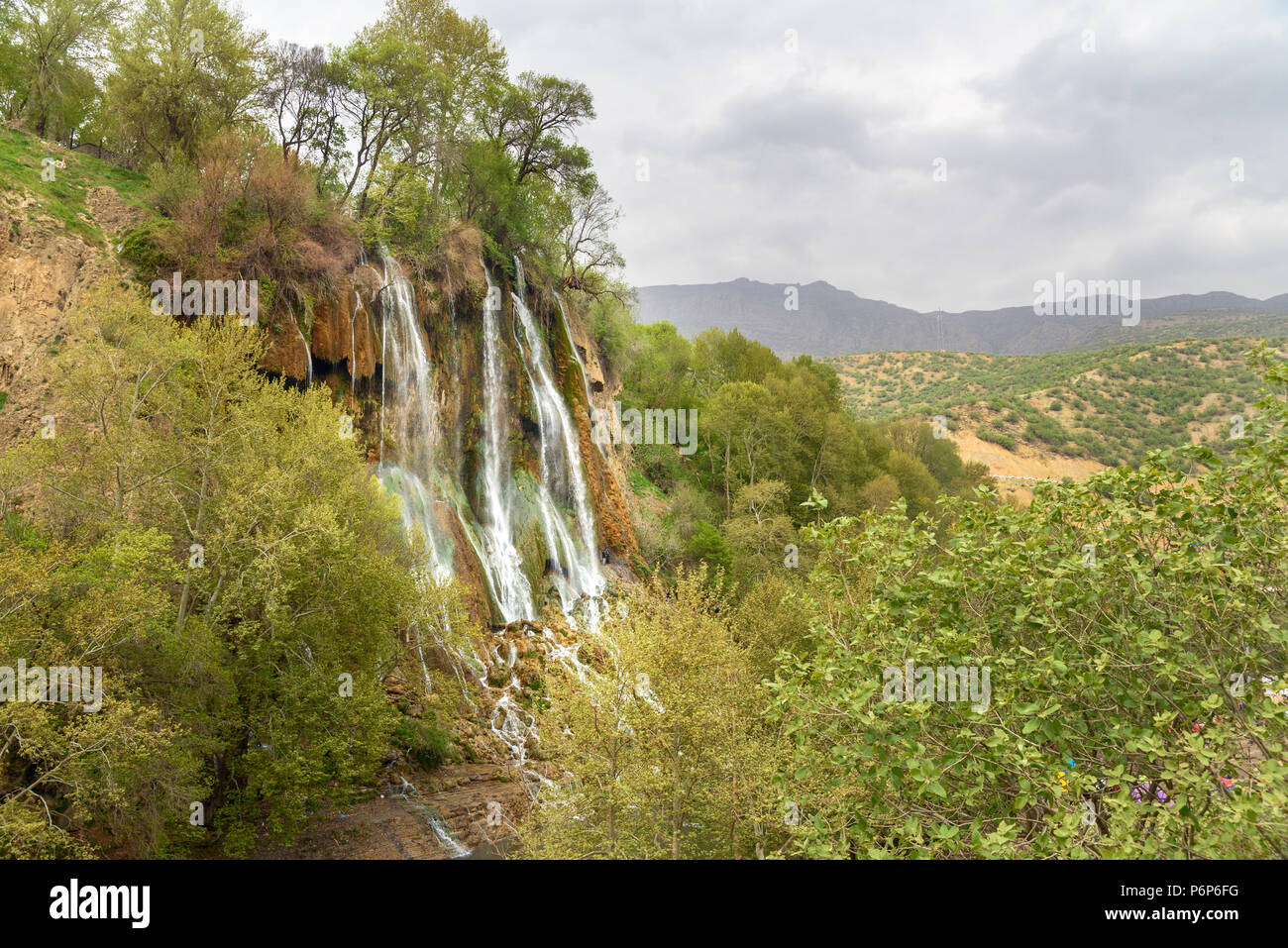 Bisheh waterfall in f Zagros mountains at Lorestan Province. Iran Stock ...