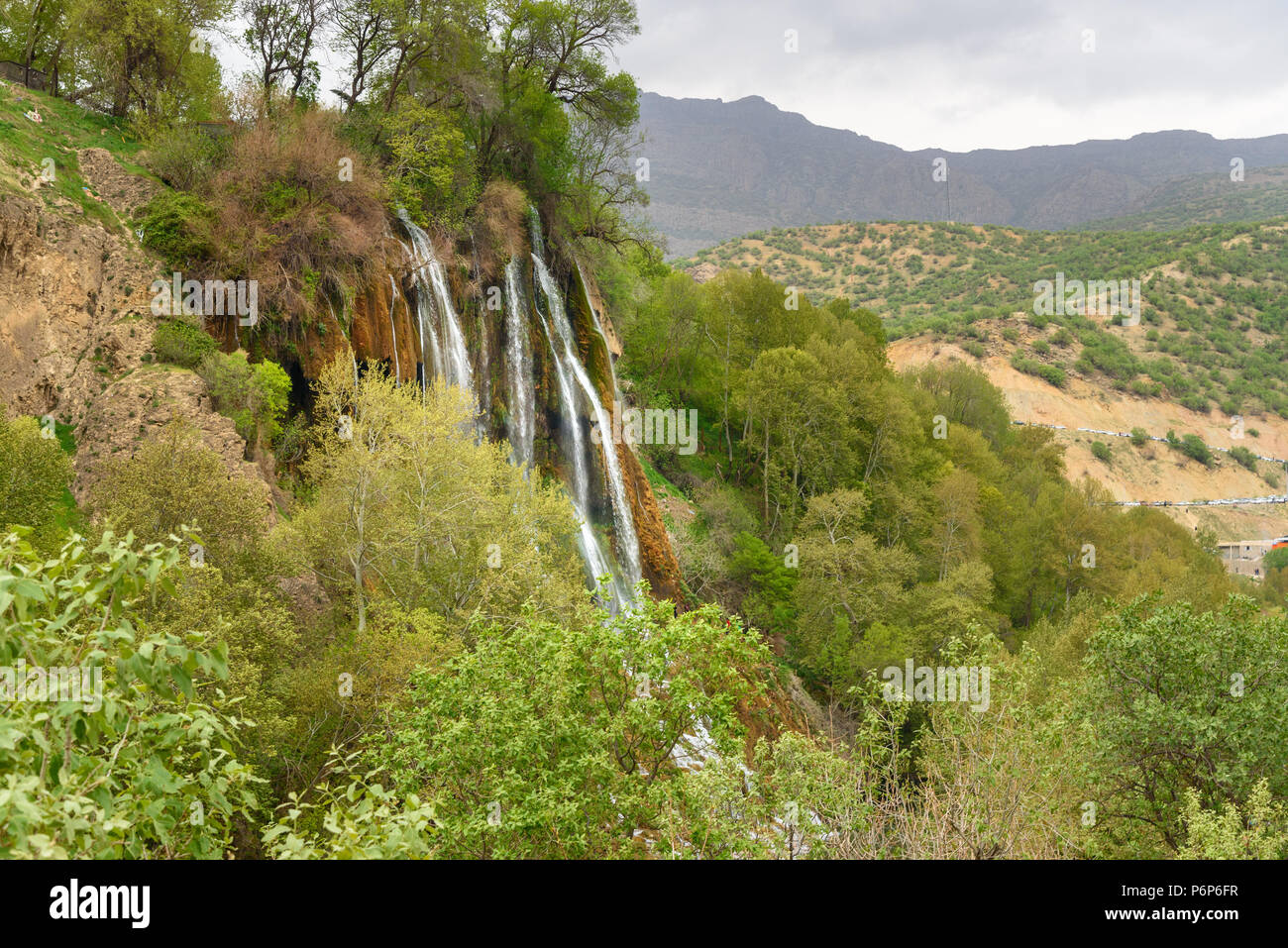 Bisheh waterfall in f Zagros mountains at Lorestan Province. Iran Stock ...