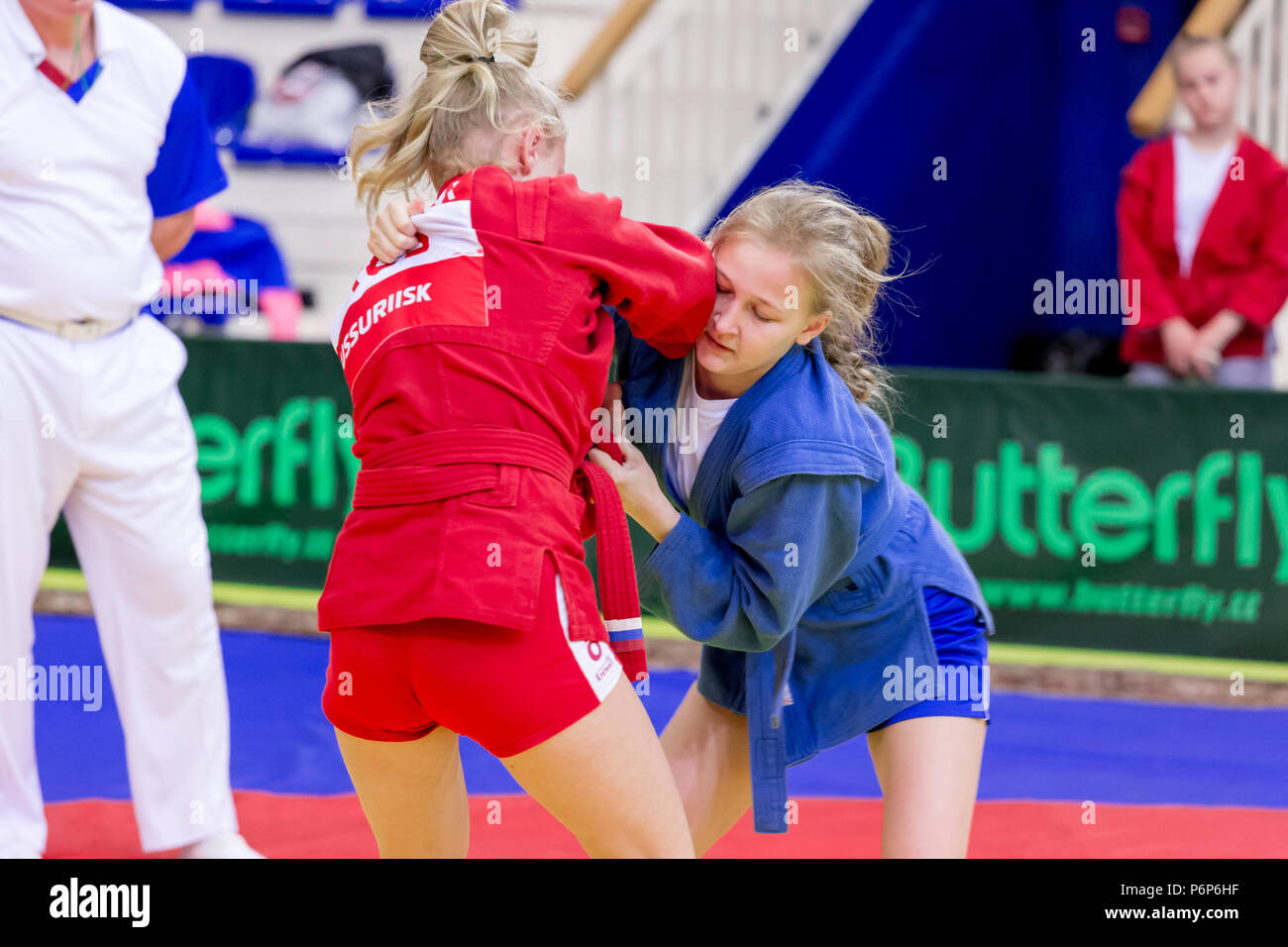 Russia, Vladivostok, 06/30/2018. Sambo competition among girls born in ...