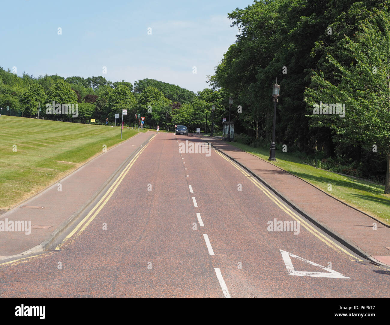 Regulatory signs, give way traffic sign on the road Stock Photo - Alamy