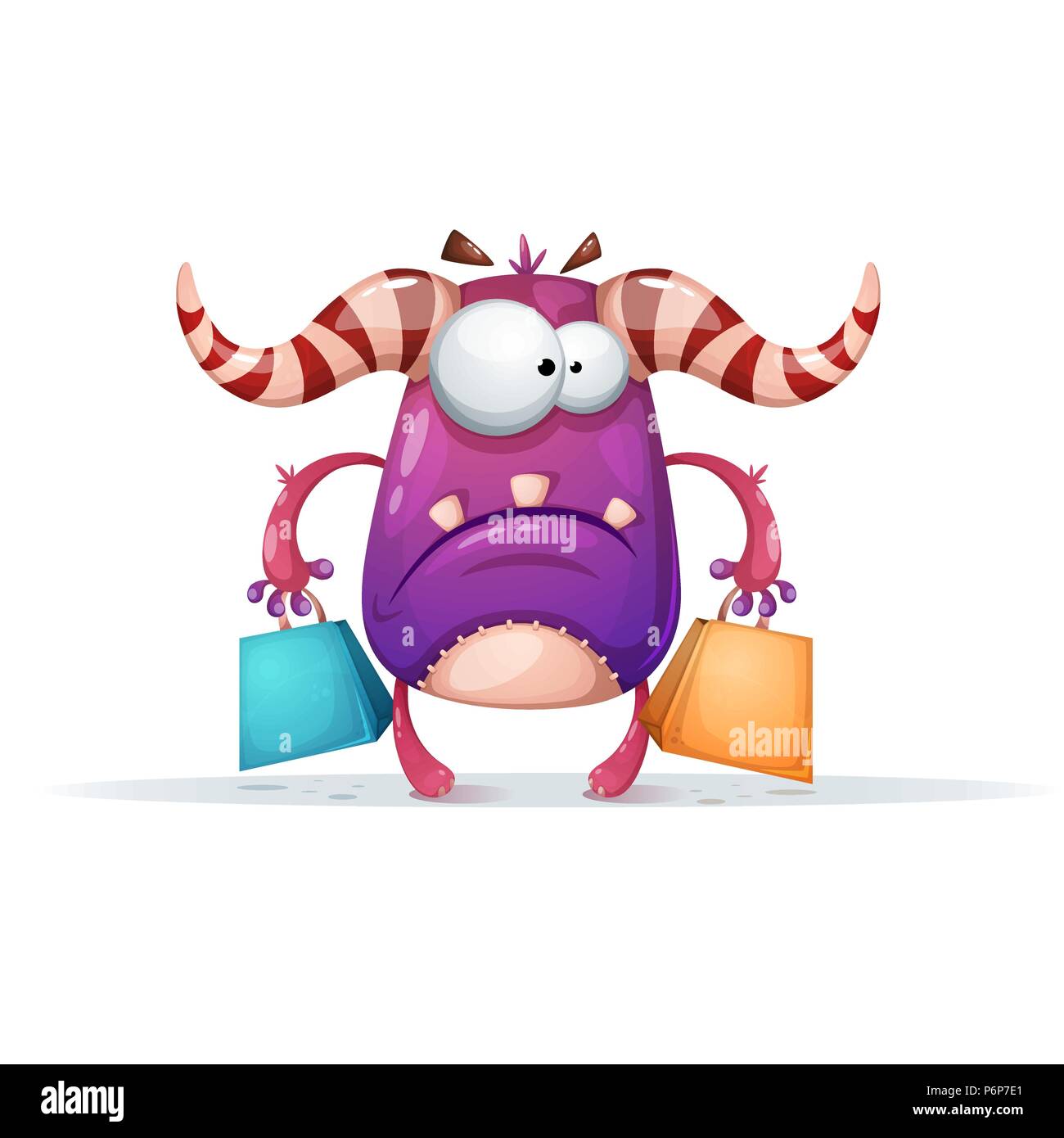 Cartoon monster characters. Shopping illustration Stock Vector Image ...