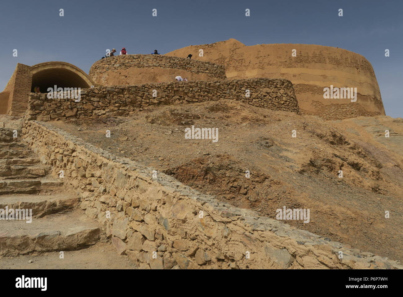 Central Iran, Yazd, Zoroastrian Towers of Silence burial complex Stock ...