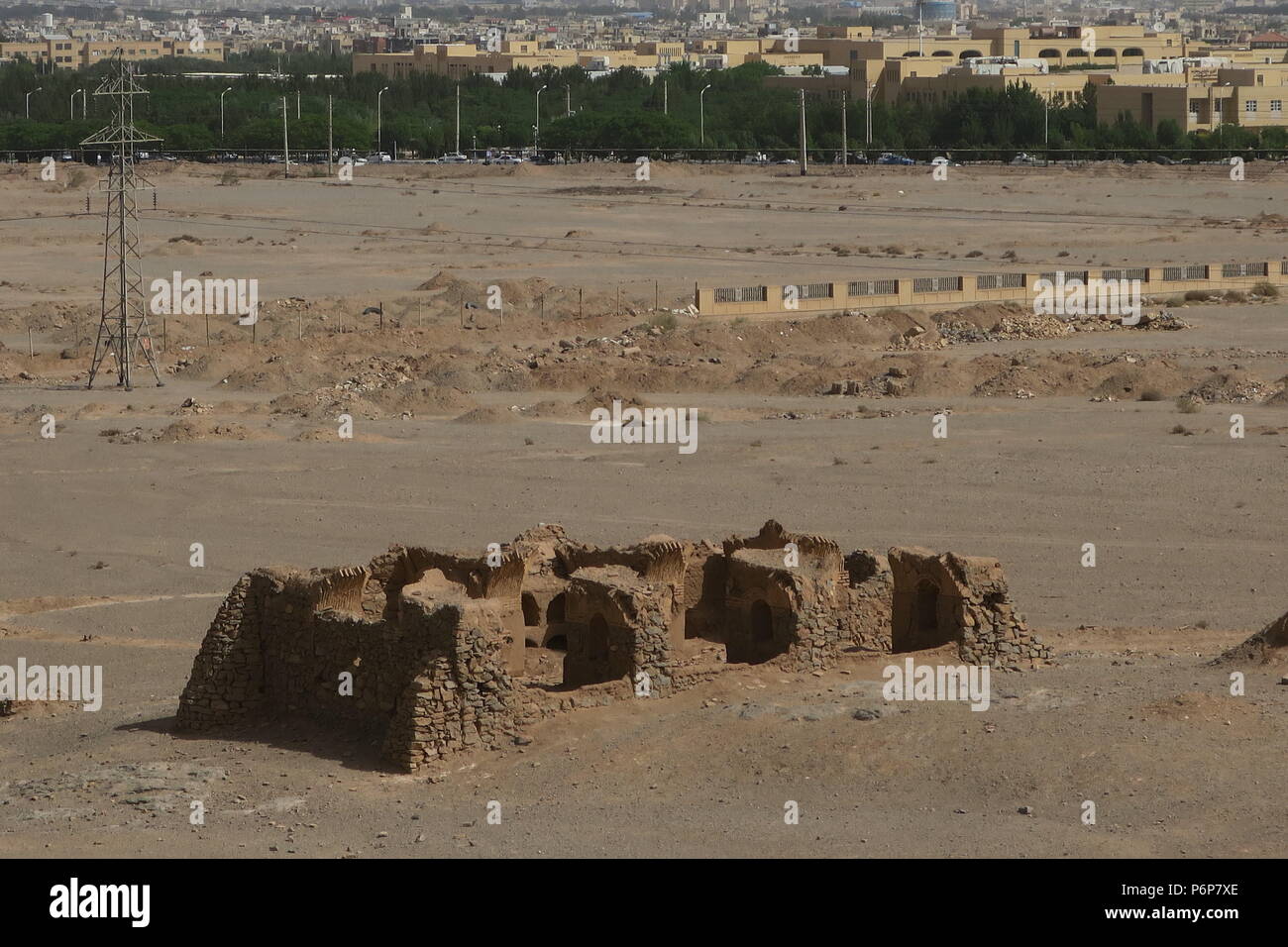 Central Iran, Yazd, Zoroastrian Towers of Silence burial complex Stock ...