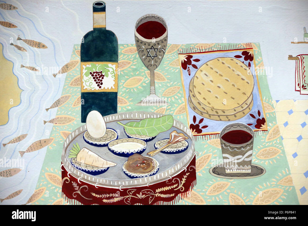 Jewish Museum of Switzerland. Basel. A table set up for a Passover ...