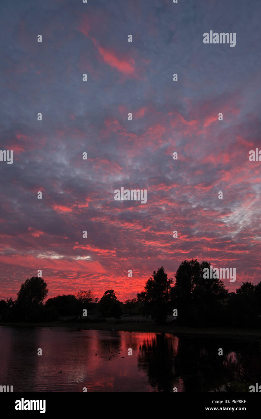 Sunset at Pitsford Water Stock Photo - Alamy
