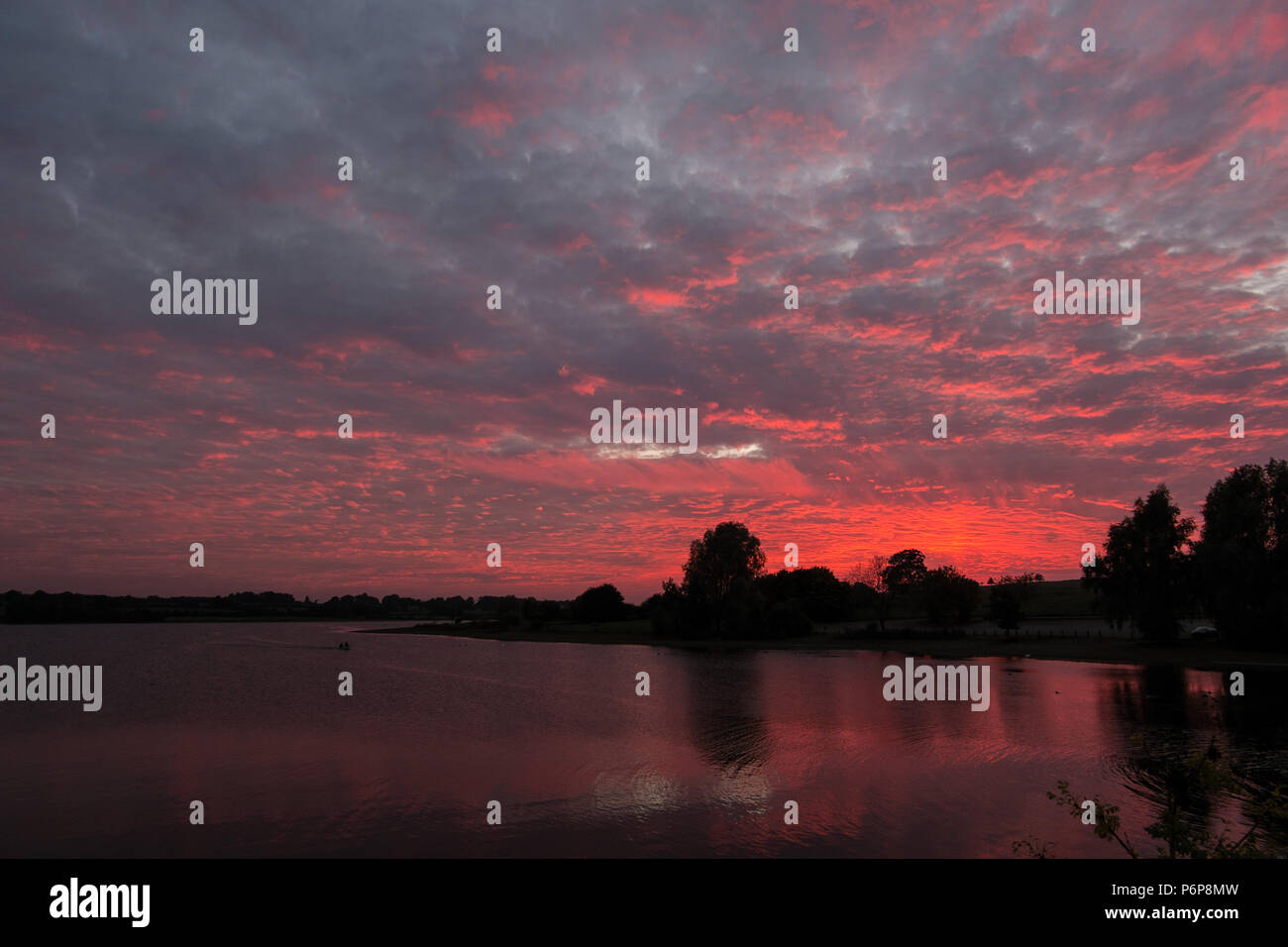 Sunset at Pitsford Water Stock Photo - Alamy