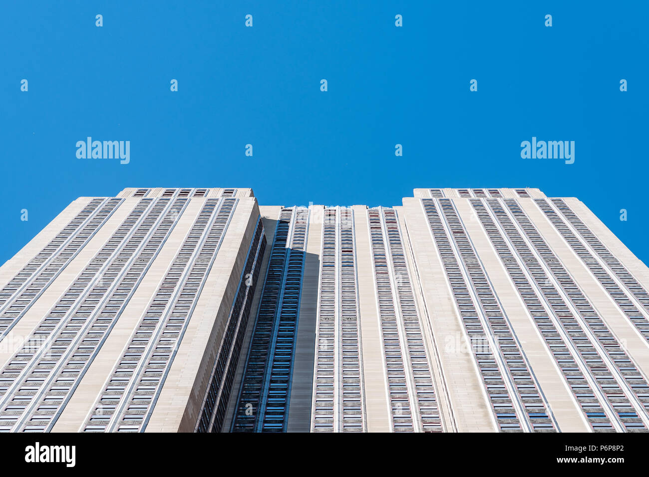 New York City, USA - June 20, 2018: Low angle view of Empire State ...